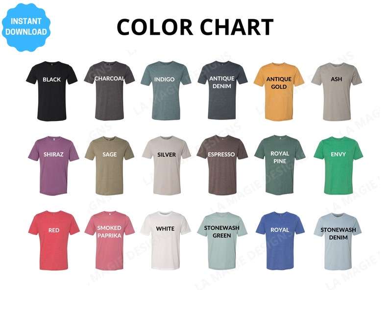 Next Level 6200 Color Chart | All Next Level Colors|n6200 | Color Guide ...