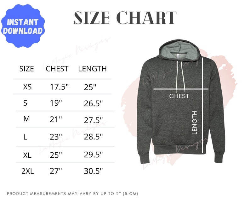 Bella Canvas 3719 Color Chart and Size Chart|bella 3719 Colors|bc3719 ...