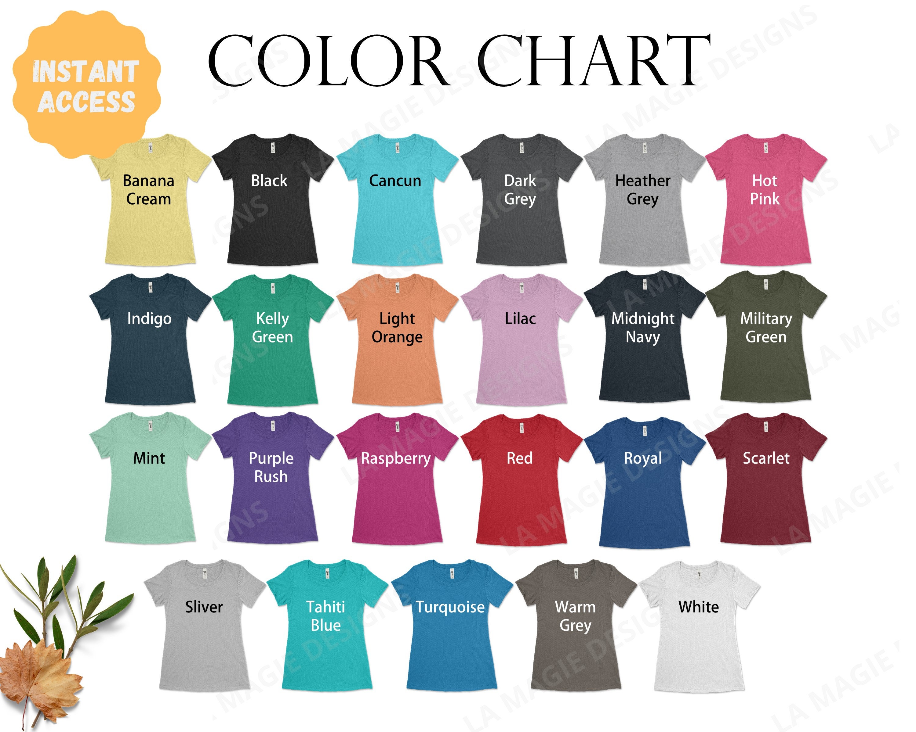 Next Level 1510 Color Chart All Colors N1510 Next Level Women's Ideal ...