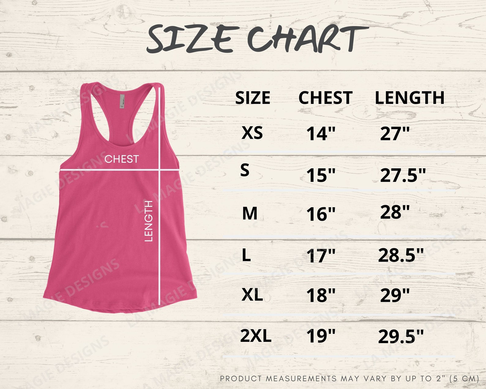 Next Level 1533 Size Chart and Color Chart | All Colors for N1533 Tank ...