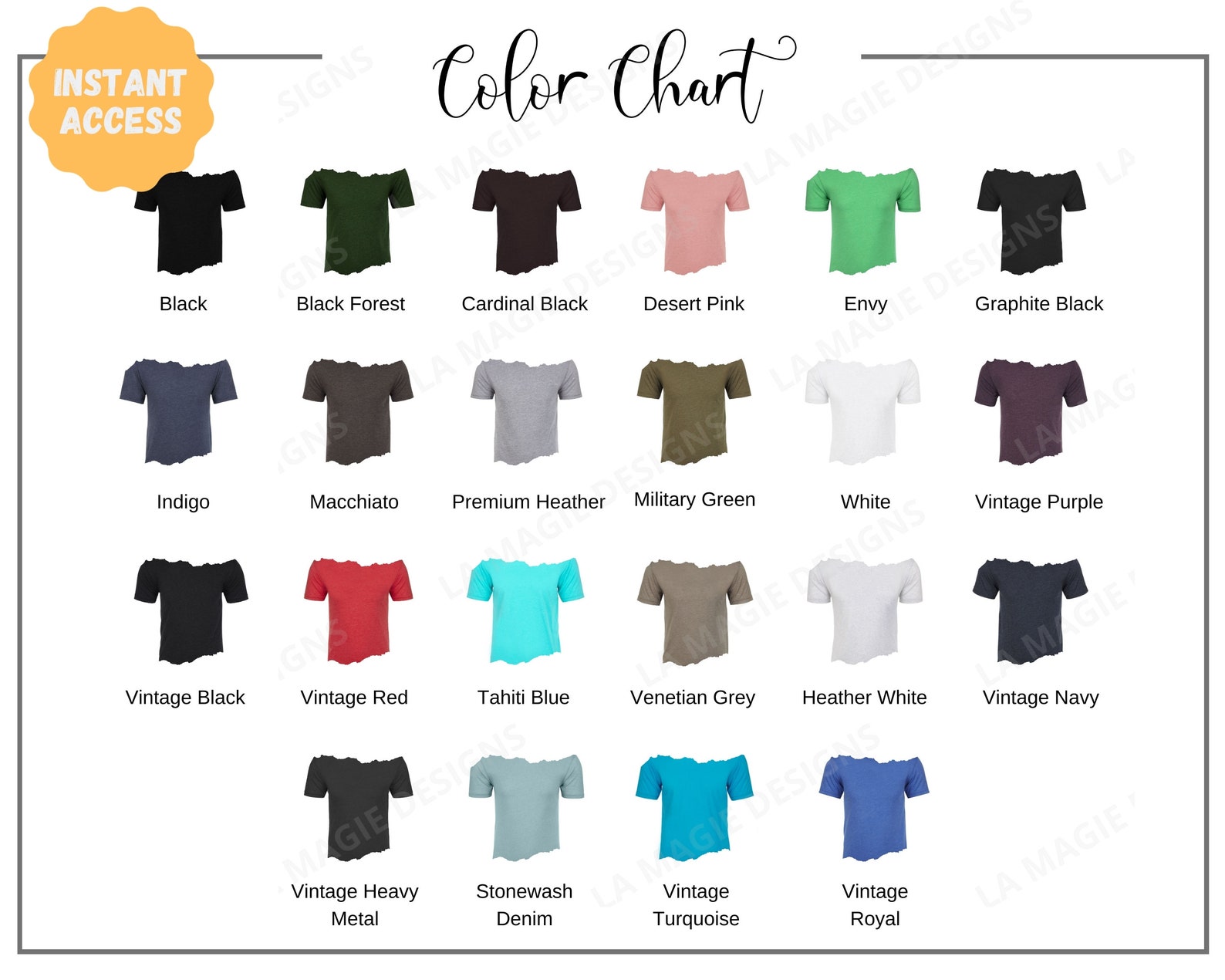 Next Level 6010 Color Chart | All Colors | N6010 | Color Guide ...