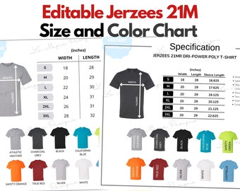 21m Jerzees Size Chart - Etsy