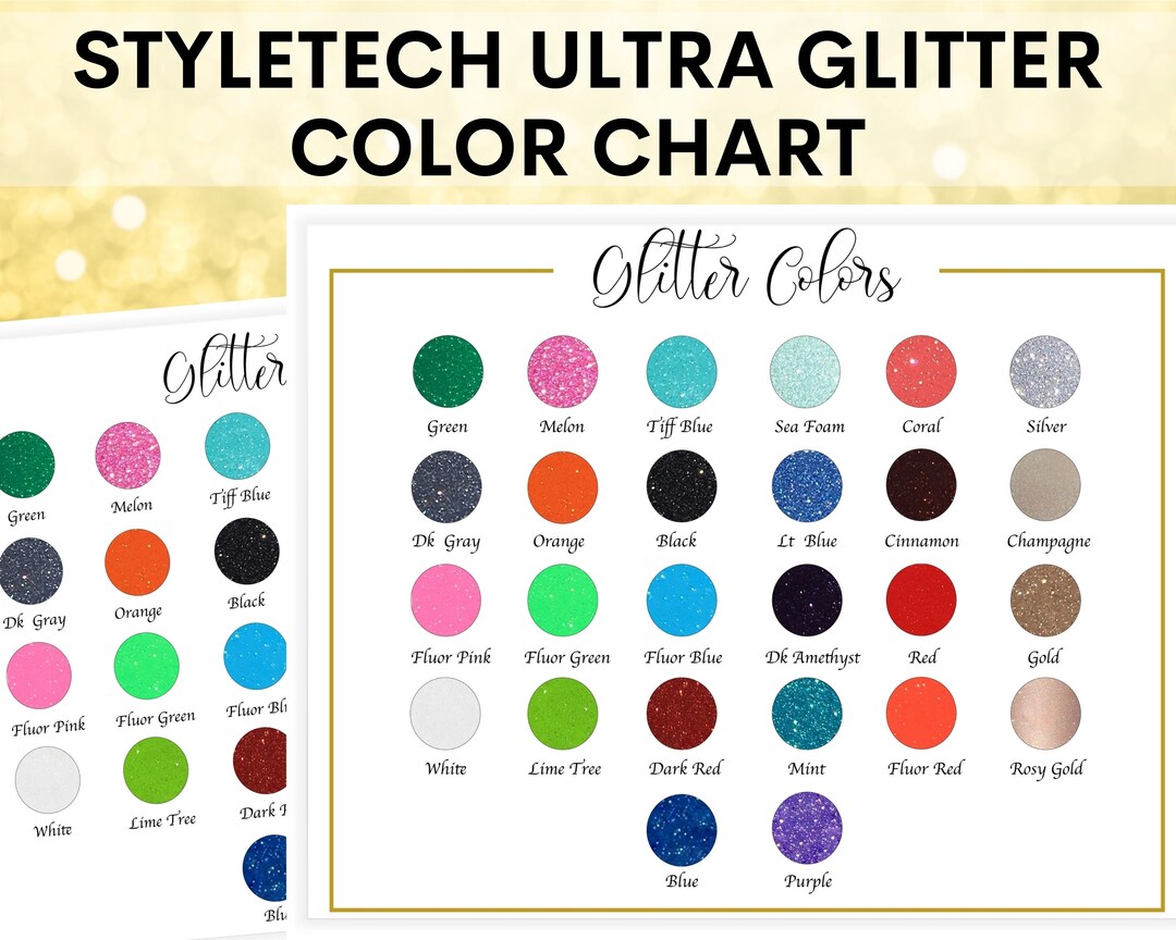 Styletech Ultra Glitter Color Chart*customer Glitter Color Chart ...