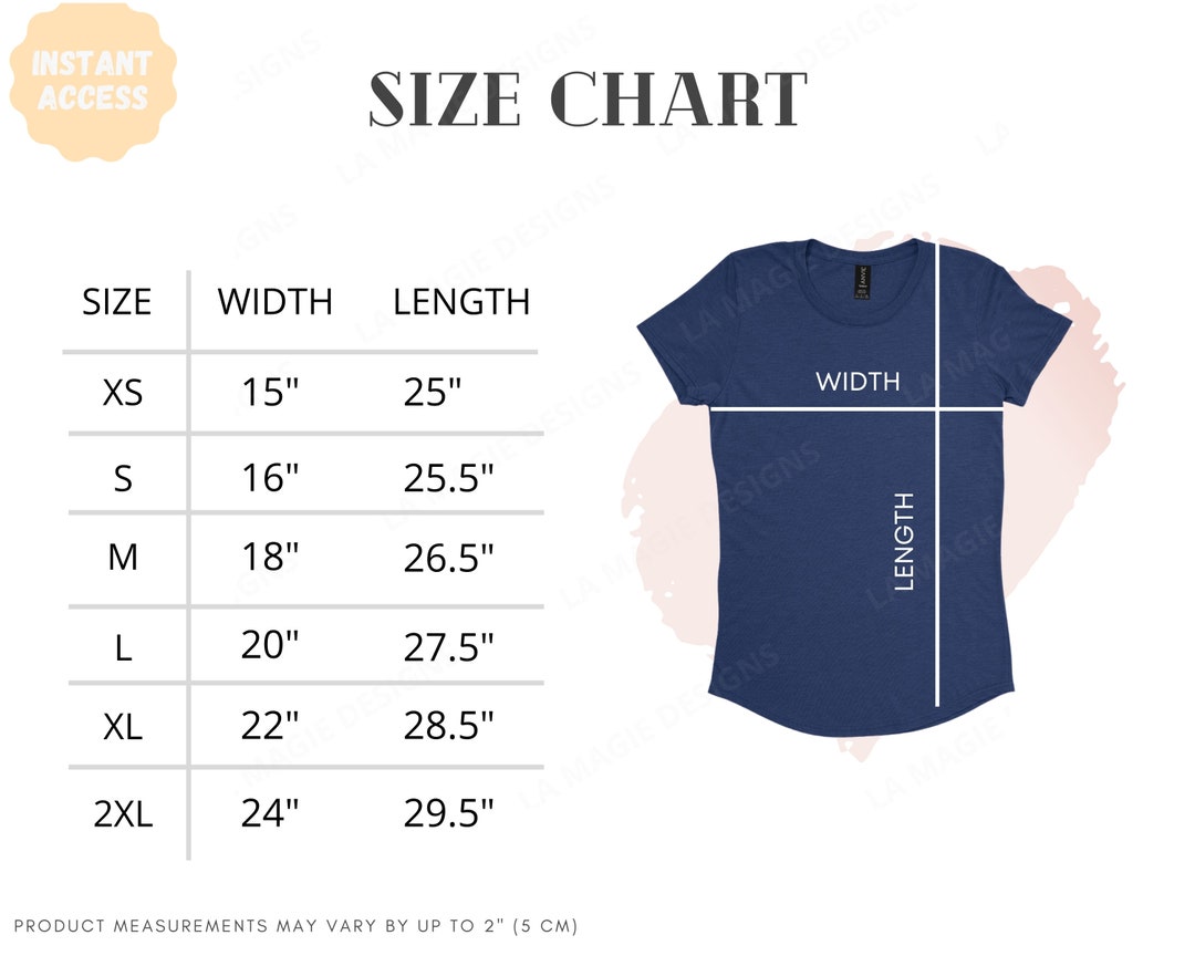 Anvil 6750L Size Chart anvil 6750 Womens Triblend - Etsy