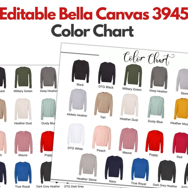 Color Chart - Etsy