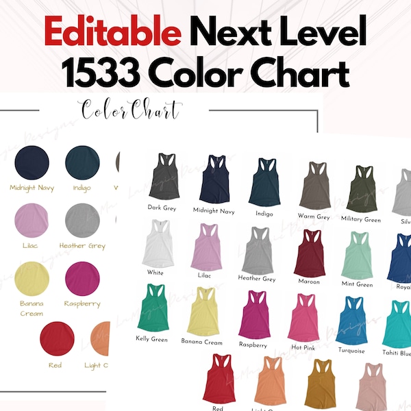 Color Chart - Etsy