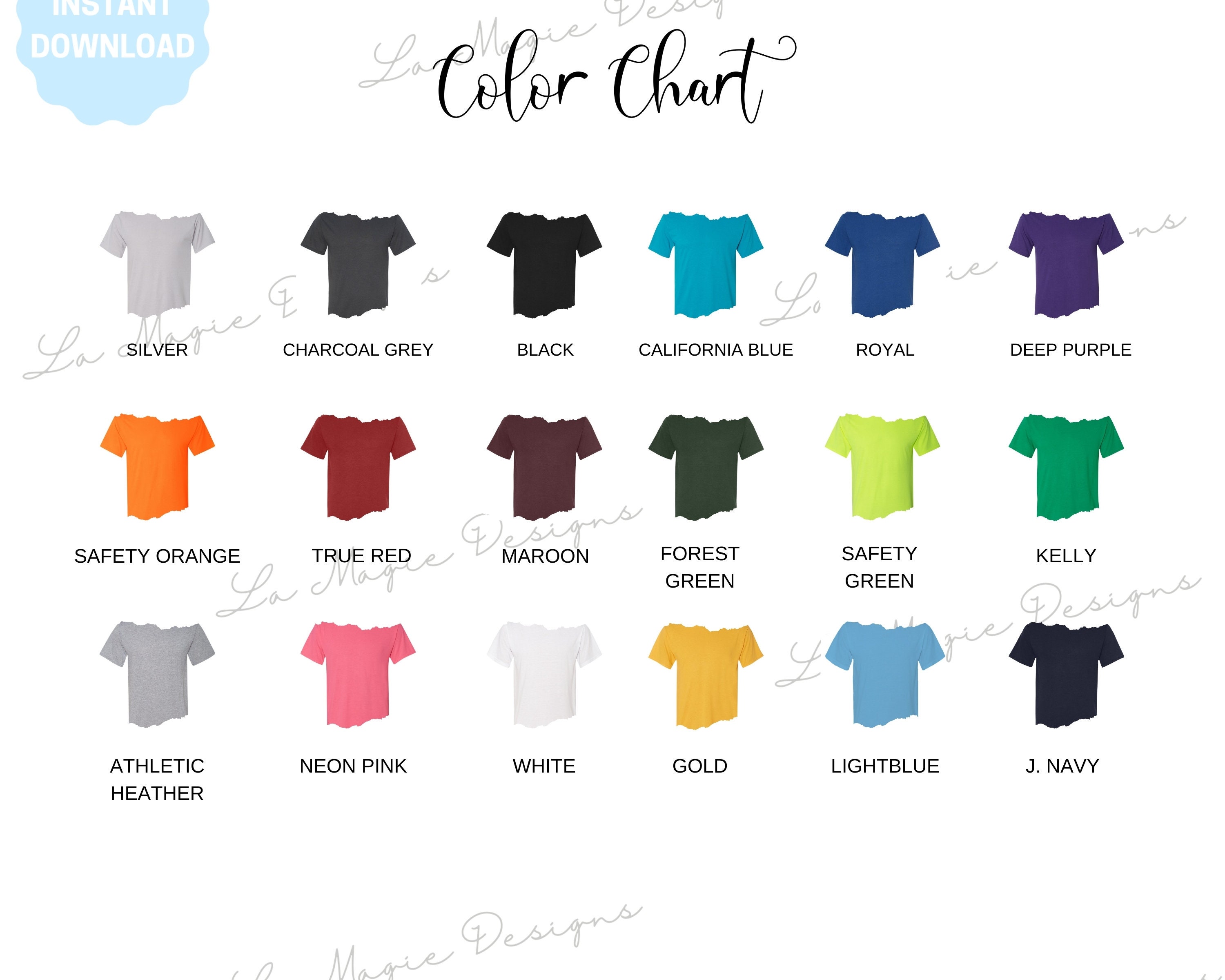 Jerzees 21MR Color Chart|all Colros|jerzees Dri Power Poly T-shirt Size ...