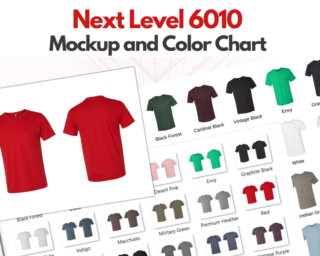 Next Level 6010 Mockup Bundle | Next Level 6010 Color Chart | Next ...
