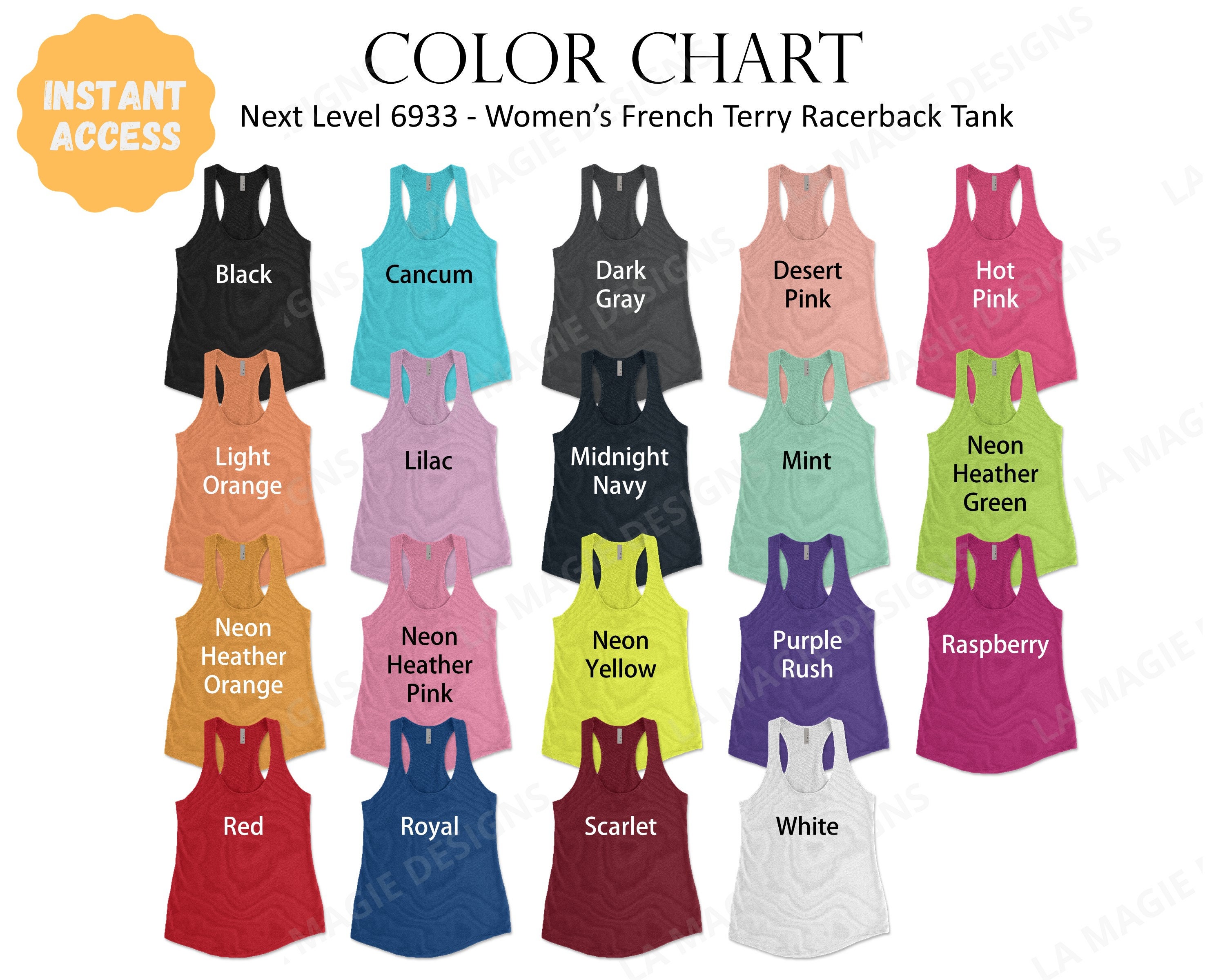 Next Level 6933 Color Chart All Colors N6933 Color Guidewomens ...