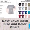 Next Level 6010 Color Chart All Colors N6010 Color Guide triblend Short ...
