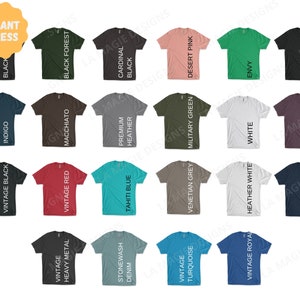 Next Level 6010 Color Chart | All Colors | N6010 | Color Guide ...