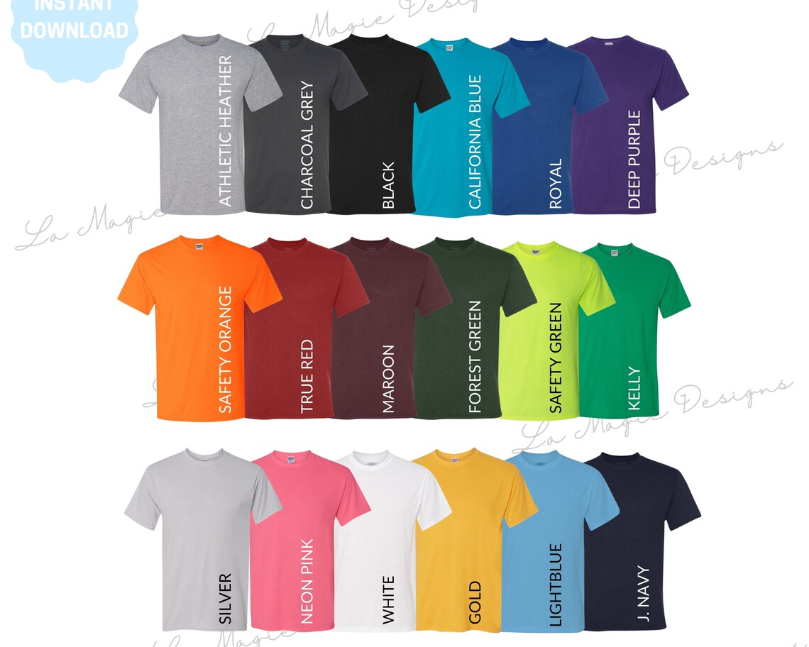 Jerzees 21MR Color Chart|all Colros|jerzees Dri Power Poly T-shirt Size ...