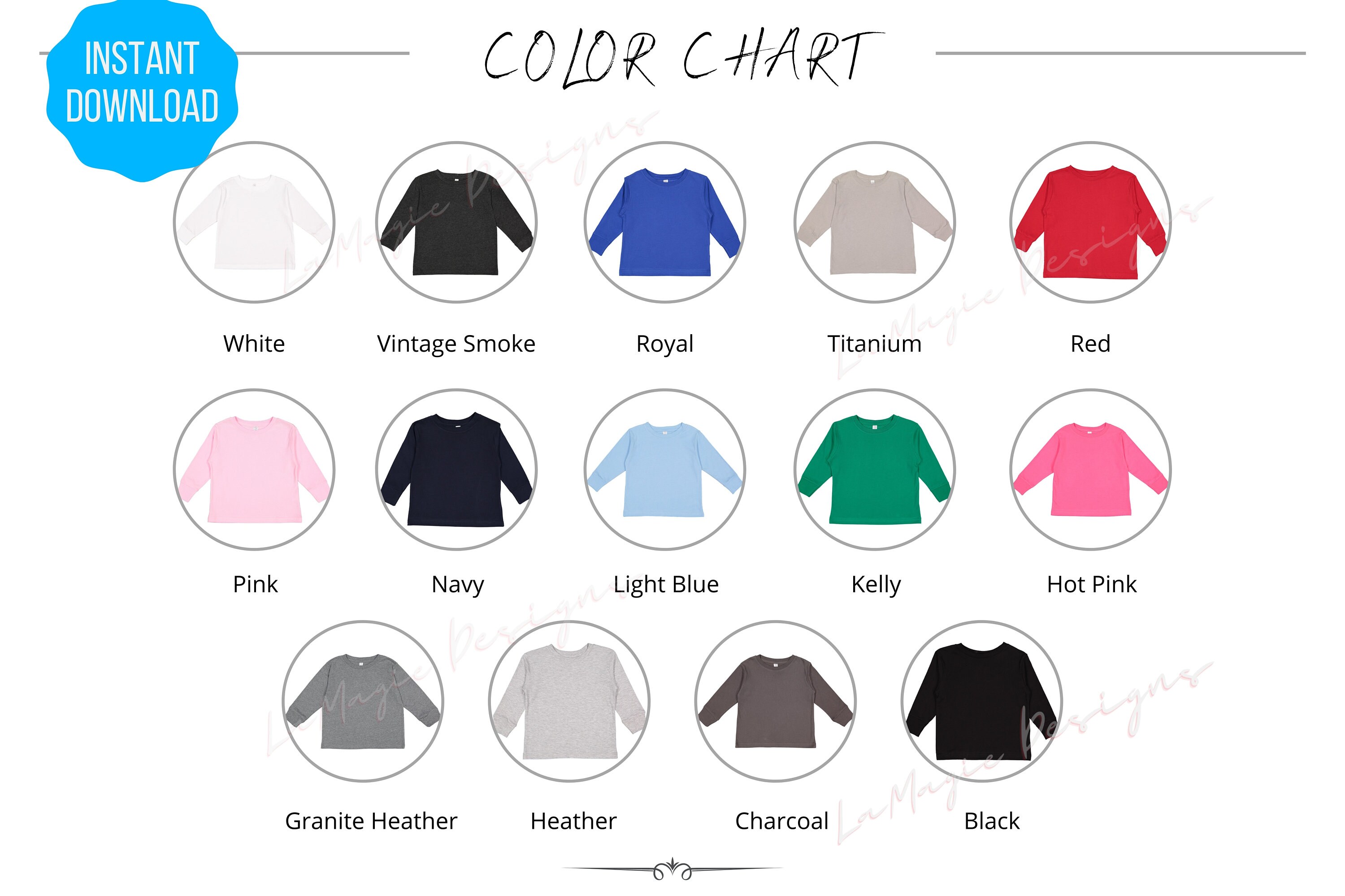 Rabbit Skins 3302 Color Chart |rabbit Skins Toddler Long Sleeve Tee ...