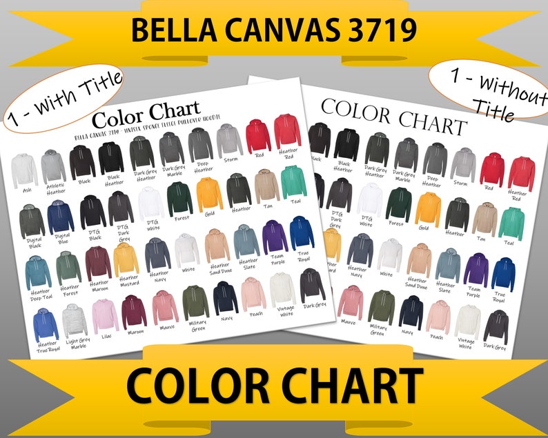 Bella Canvas 3719 Color Chart|bella 3719 Colors|bc3719 Unisex Sponge ...