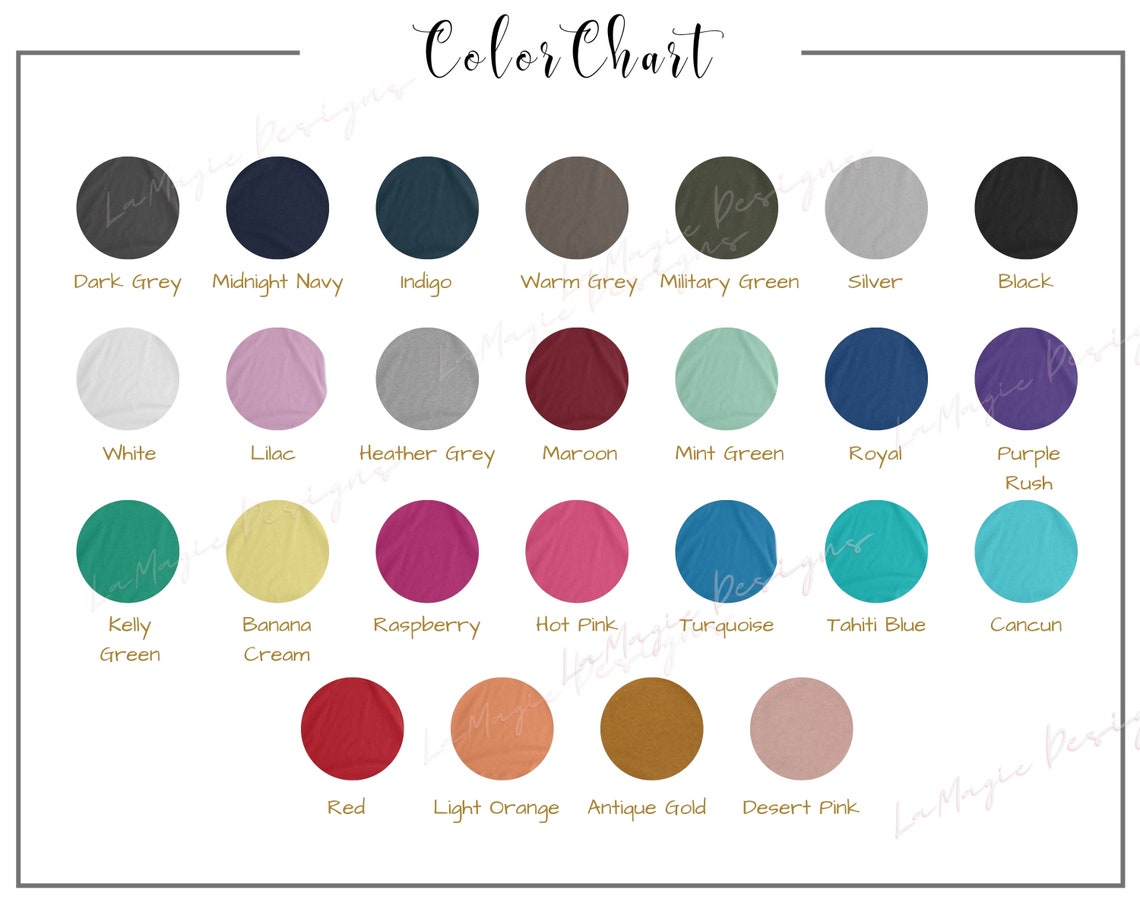 Editable Next Level 1533 Color Chart |all Colors|n1533 |next Level Tank ...