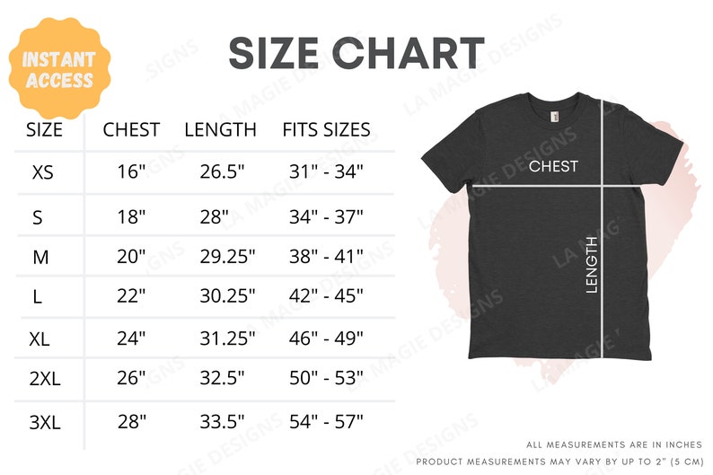 Anvil 980 Color Chart Anvil 980 Size Chartanvil Unisex - Etsy