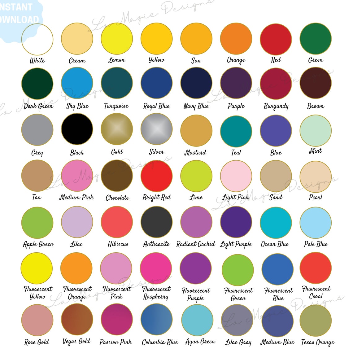 Siser Easyweed Color Chart - HTV Color Chart for Sisterweed P.S. Film ...