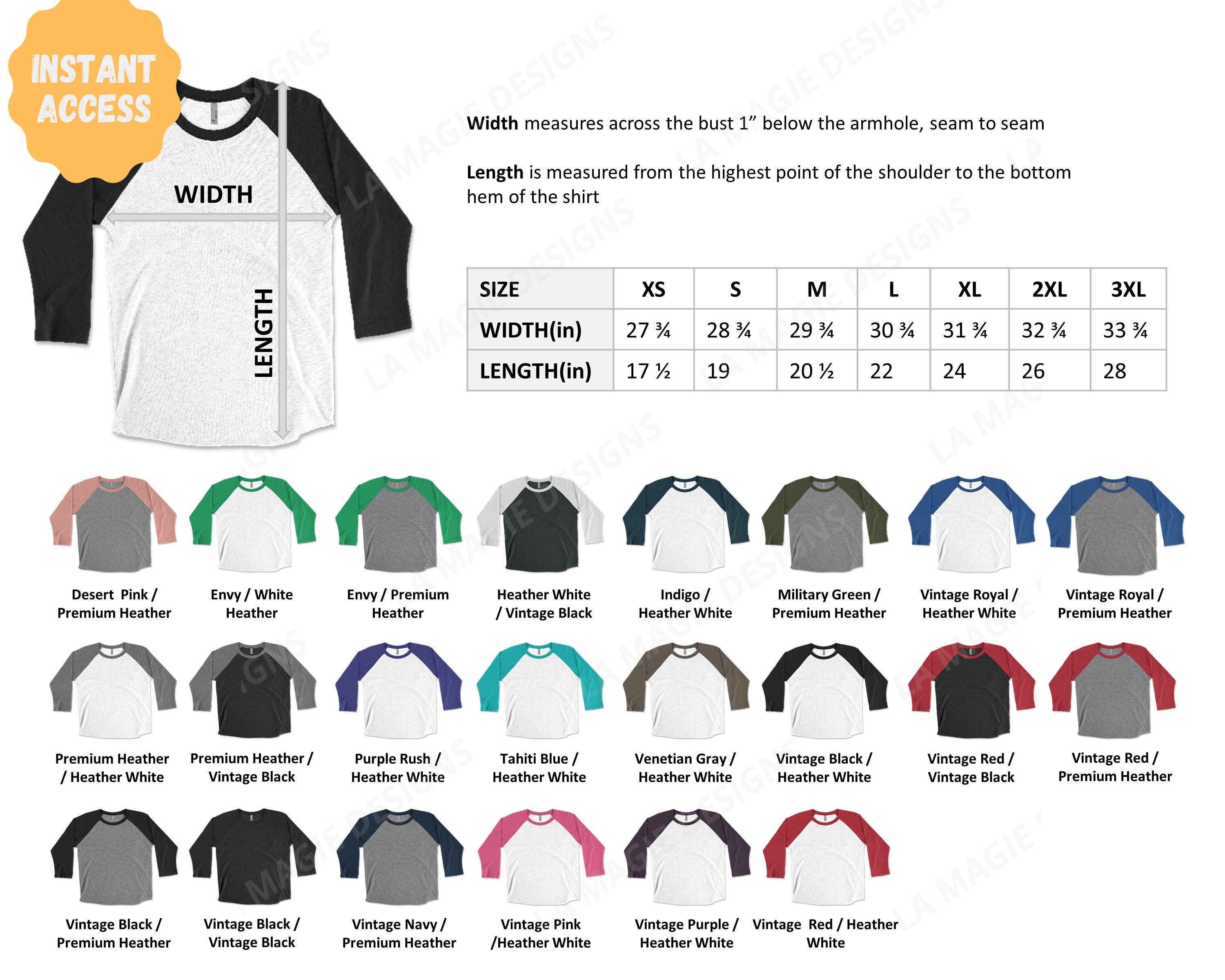 Next Level 6051 Color Chart | Next Level 6051 Size Chart|all Colors ...