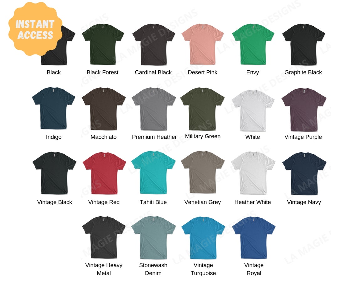 Next Level 6010 Color Chart | All Colors | N6010 | Color Guide ...