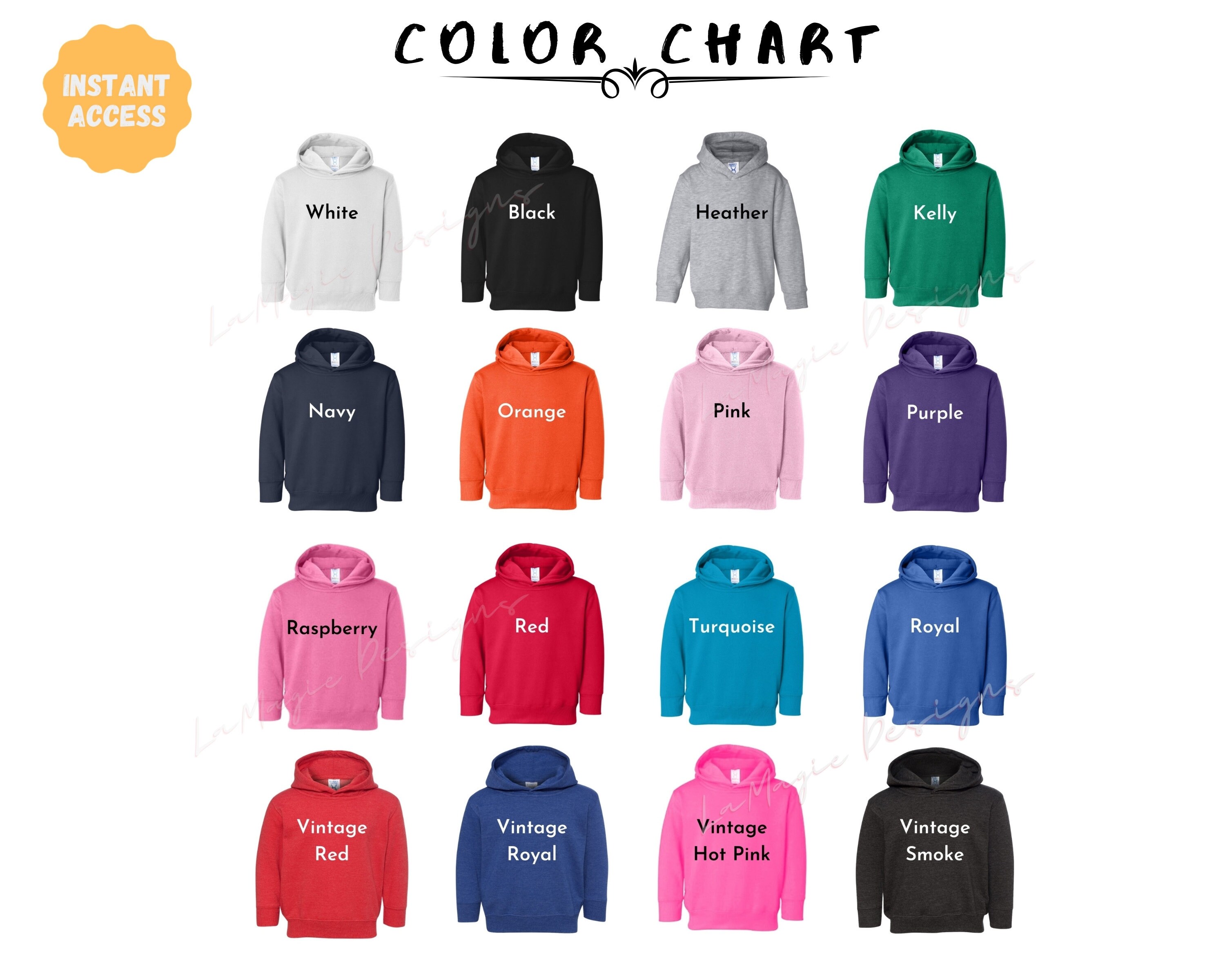 Buy Rabbit Skins 3326 Color Chart toddler Pullover Hoodie Color Chart ...