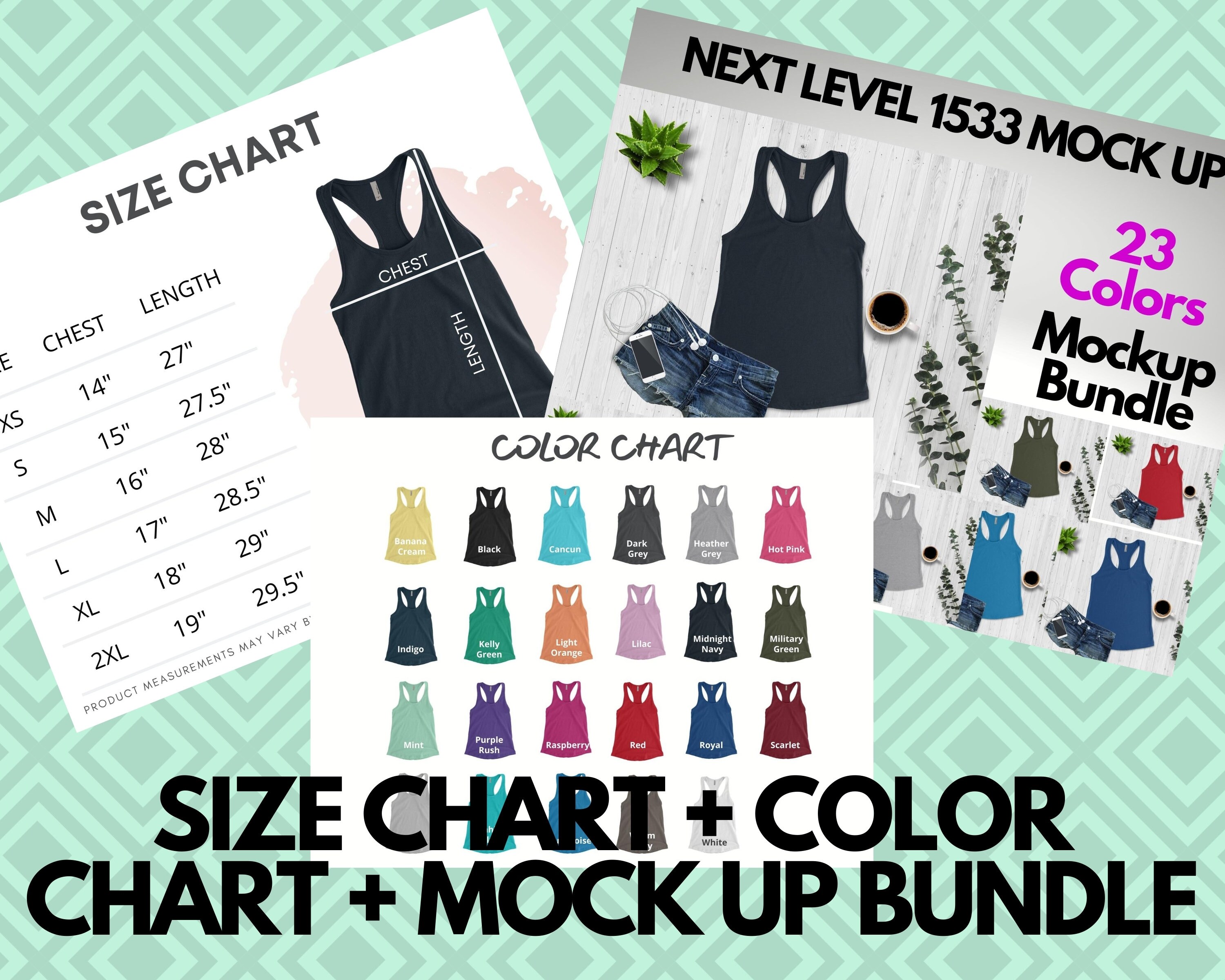 Next Level 1533 Size Chart|next Level 1533 Color Chart|next Level 1533 ...