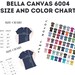 Bella Canvas 6004 Color Chart and Bella Canvas 6004 Size Chart|bc6004 ...