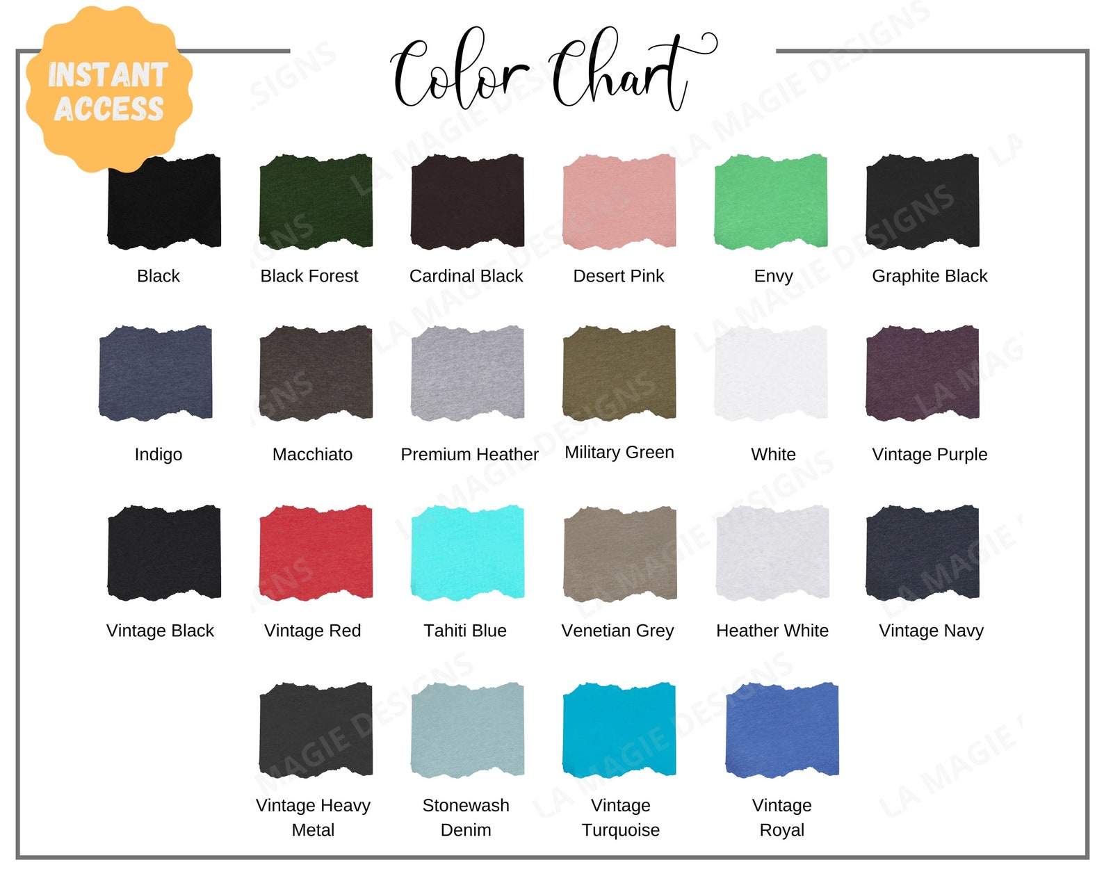 Next Level 6010 Color Chart | All Colors | N6010 | Color Guide ...