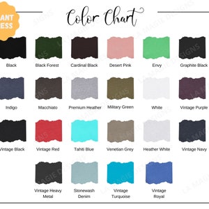 Next Level 6010 Color Chart | All Colors | N6010 | Color Guide ...