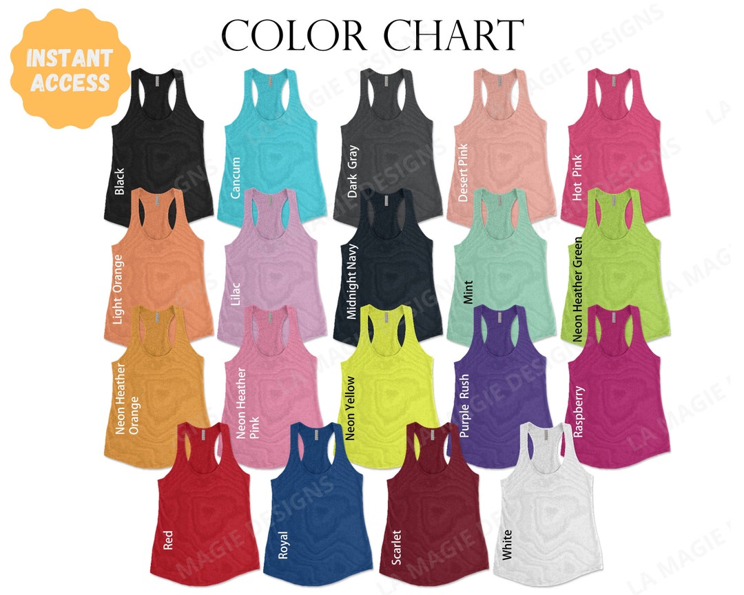 Next Level 6933 Color Chart | All Colors | N6933| Color Guide|women’s ...