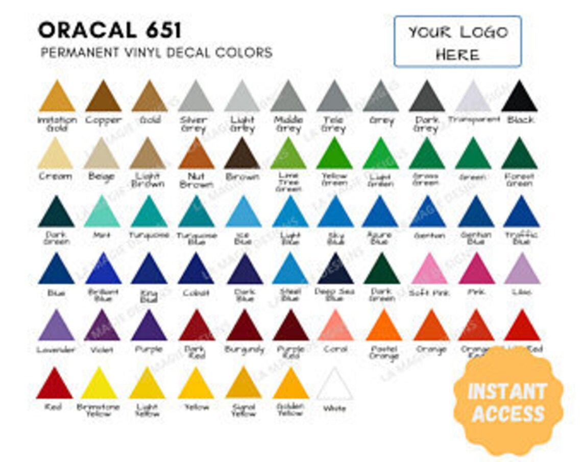 Oracal 651 Color Chart - Permanent Vinyl Color Chart | Printable Color ...