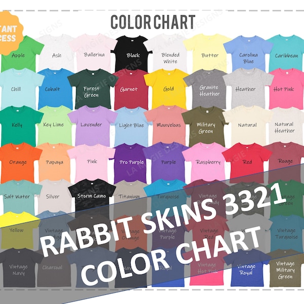 Rabbit Skins Colors Chart - Etsy