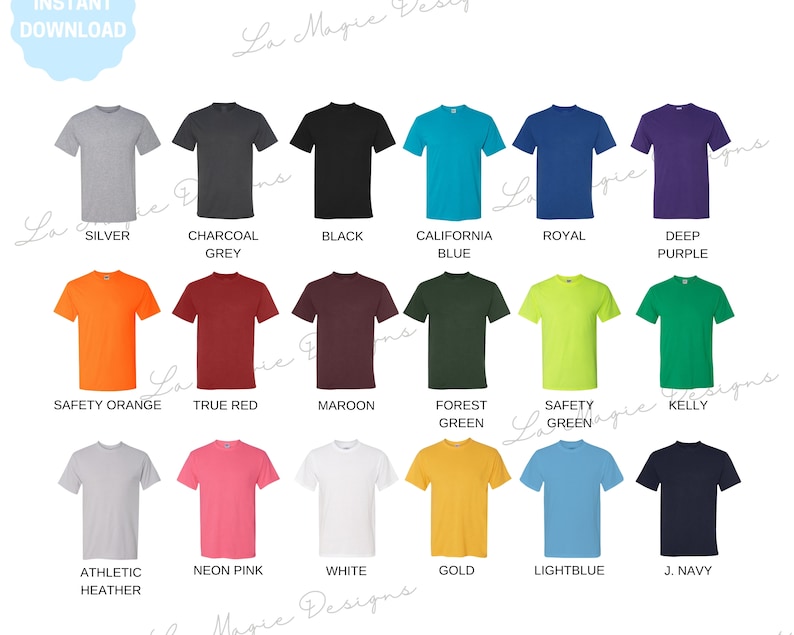 Jerzees 21MR Color Chart|all Colros|jerzees Dri Power Poly T-shirt Size ...