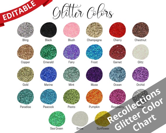 Recollections Glitter Color Chartetsy Seller Glitter Color | Etsy
