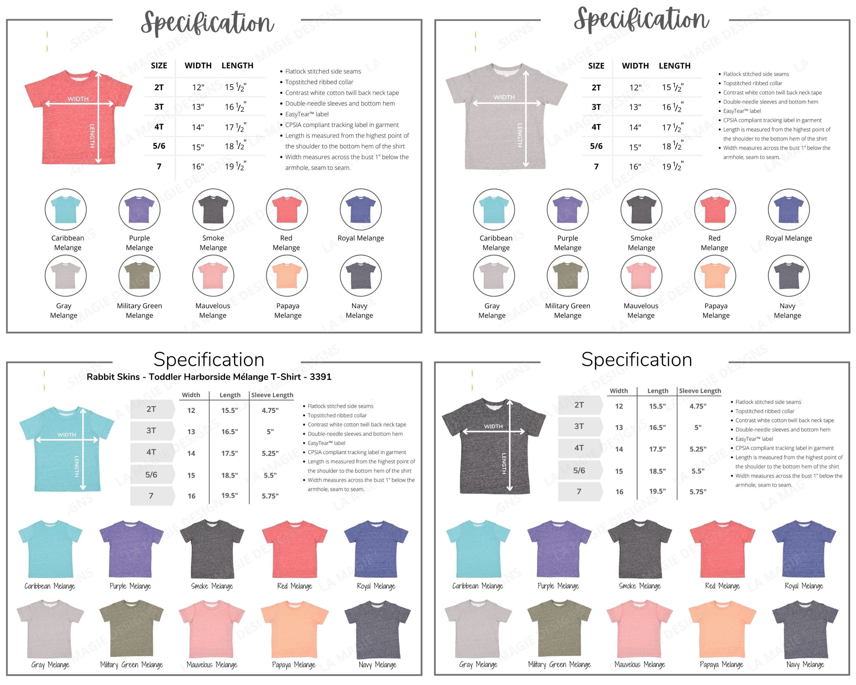 Rabbit Skins 3391 Color Chart*rabbit Skins 3391 Size Chart* Rabbit ...