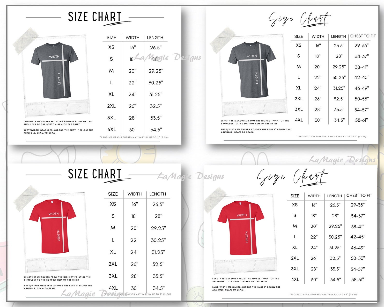 64000 Color Chart64000 Size Chartg640 Mockupt Shirt Size ...