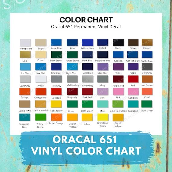 Oracal 651 color chart download - pooblue