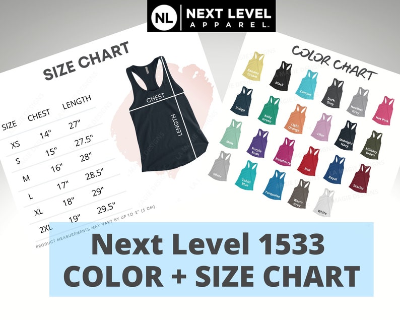 Next Level 1533 Color Chart|next Level 1533 Size Chart|size Chart and ...