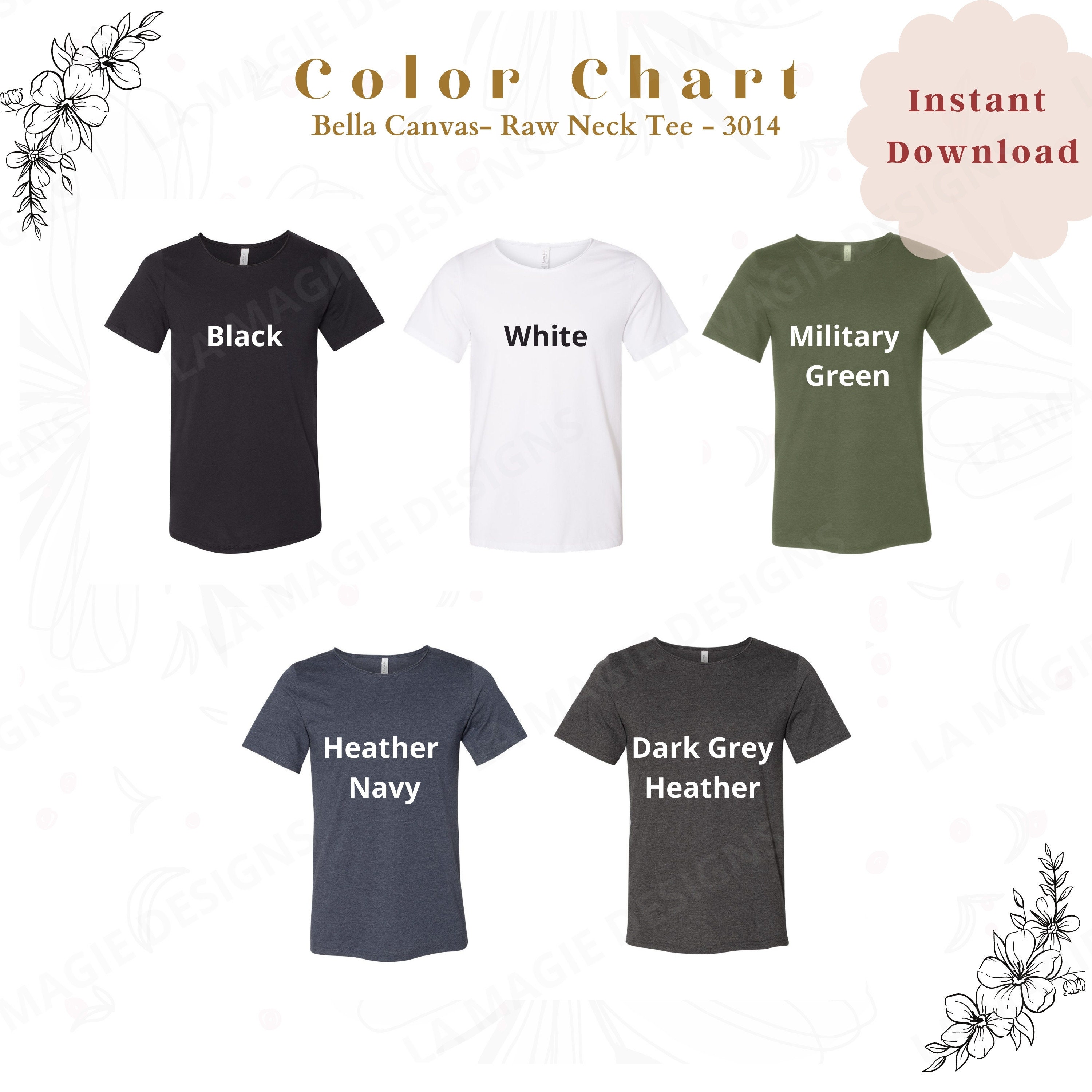 Bella Canvas 3014 Color Chart bc3014men's Jersey Raw - Etsy