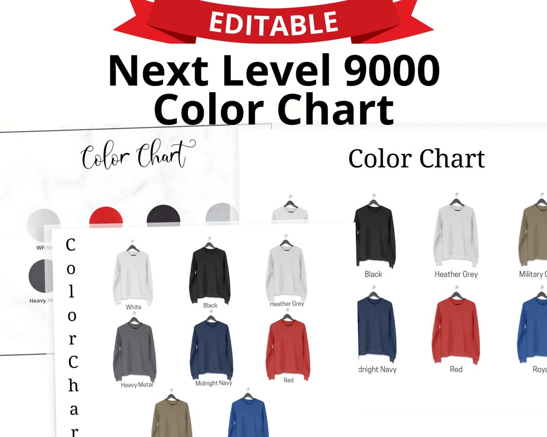 Next Level 9000 Color Chart*next Level Raglan Color Chart*n9000 Color ...