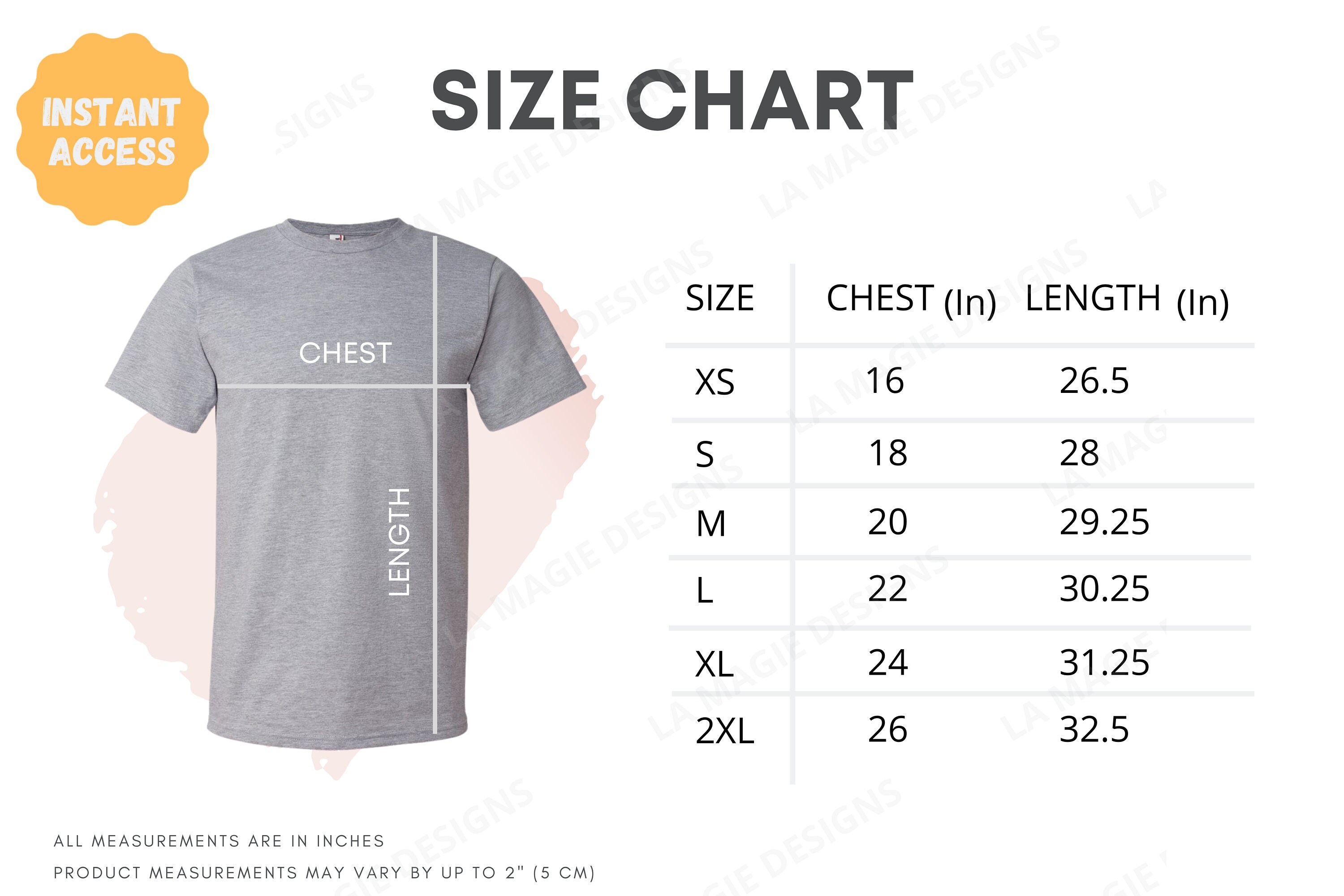 Anvil 980 Color Chart Anvil 980 Size Chartanvil Unisex Lightweight T ...