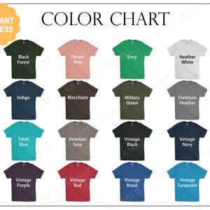 Next Level 6010 Color Chart All Colors N6010 Colro Guide | Etsy