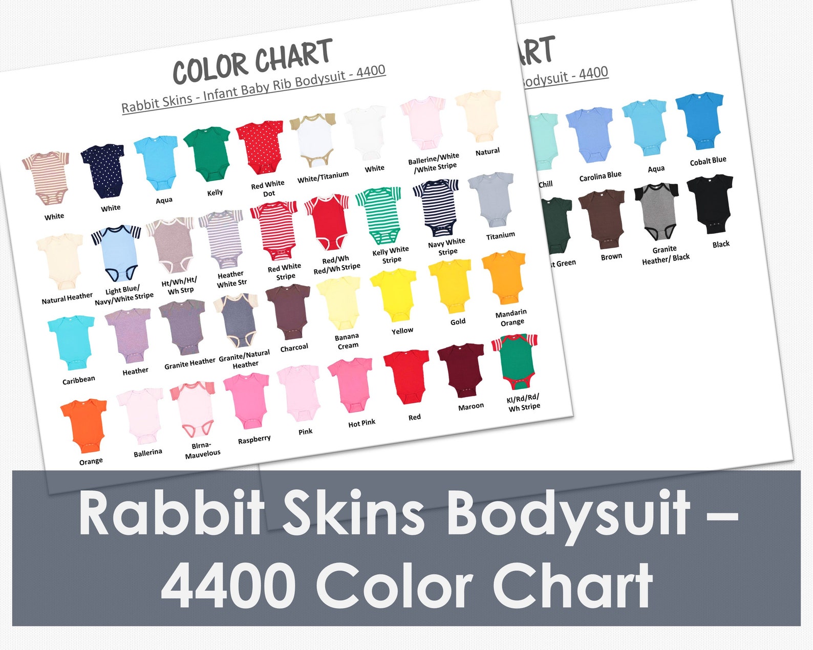 Rabbit Skins 4400 Color Chart Infant Baby Rib Bodysuit Color Chart ...