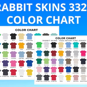 Rabbit Skins 3322 Color Chart |rabbit Skins Infant Fine Jersey Tee ...