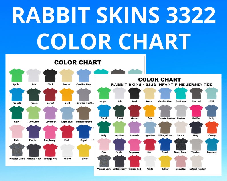Rabbit Skins 3322 Color Chart |rabbit Skins Infant Fine Jersey Tee ...