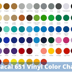 Oracal 651 Color Chart*htv Color Chart*oracal 651 Vinyl Color Chart ...
