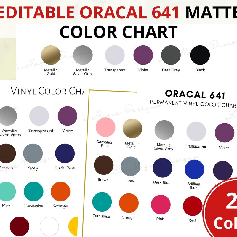Oracal 651 Color Chart - Etsy