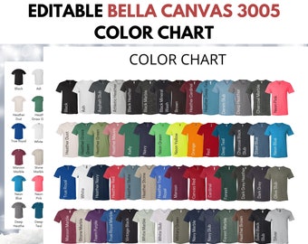 Editable Next Level 1533 Color Chart all Colorsn1533 next - Etsy