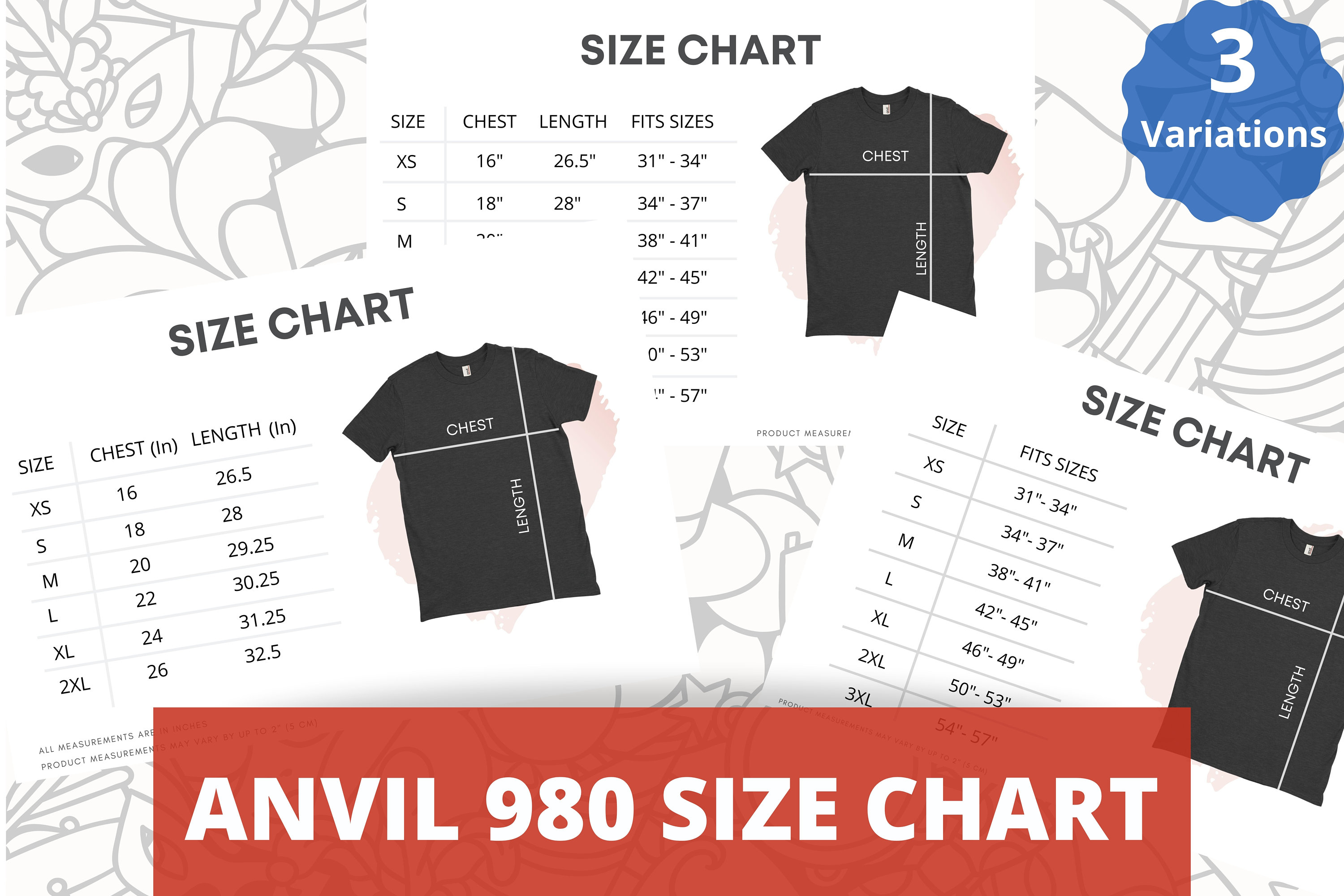 Anvil Size Chart