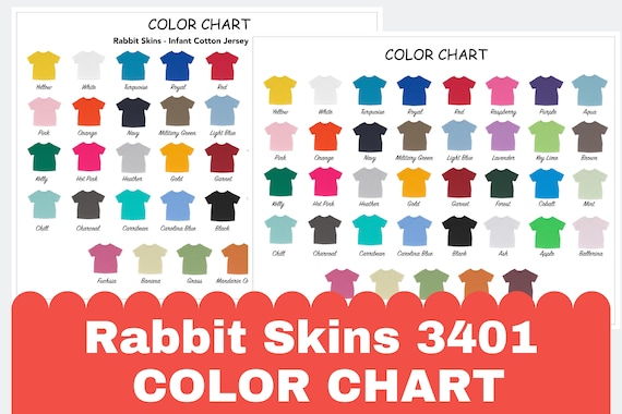 Rabbit Skins 3401 Color Chart 3401 Rabbit Skins Infant Cotton | Etsy