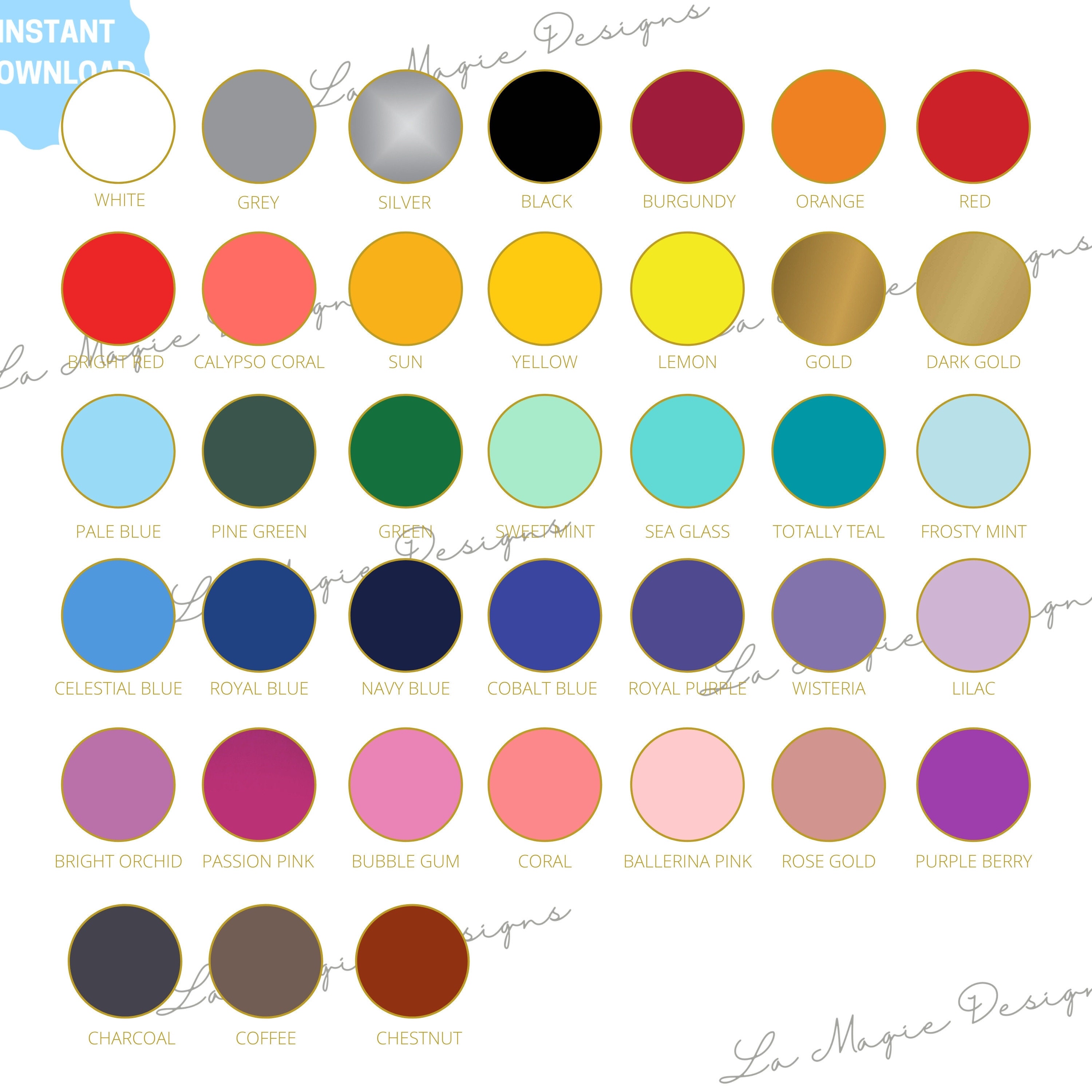 Editable Siser Stetch Color Chart|htv Color Chart for Siser Stretch HTV ...